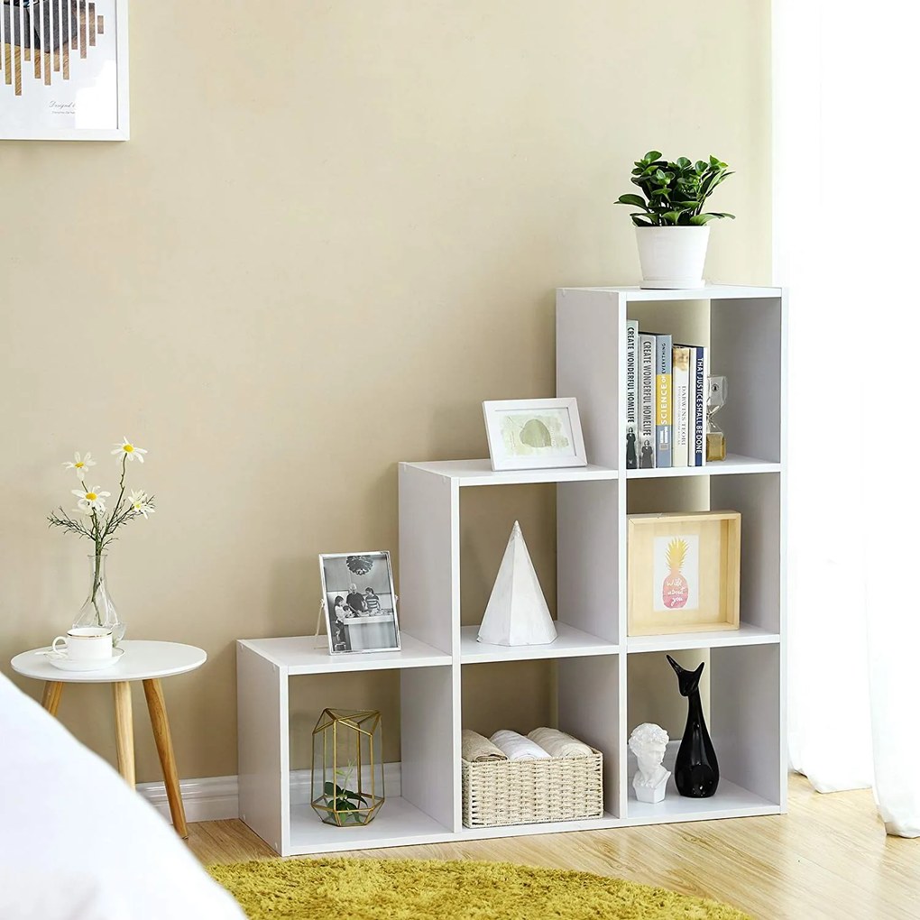 SONGMICS Regál bílý 6 kostek 98x98 cm