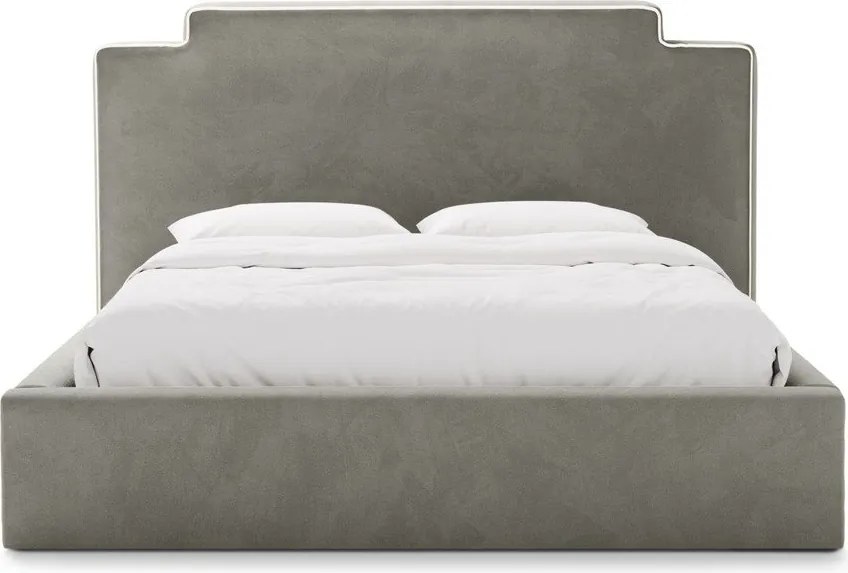 Tmavě šedá čalouněná dvoulůžková postel s úložným prostorem s roštem 160x200 cm Princess – Micadoni