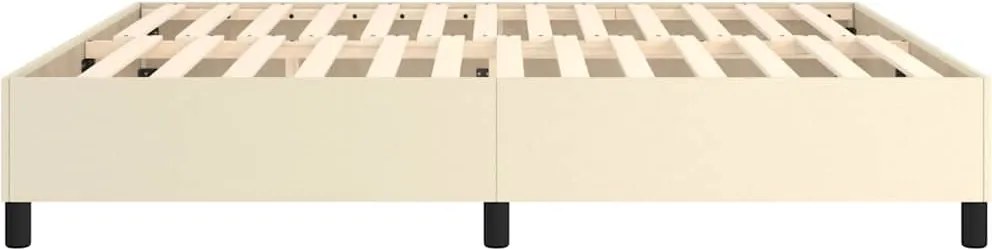 Rám postele s boxspringem krémový 160x200 cm umělá kůže 3121055