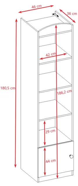 Dětský regál Babydreams 46 cm modrý