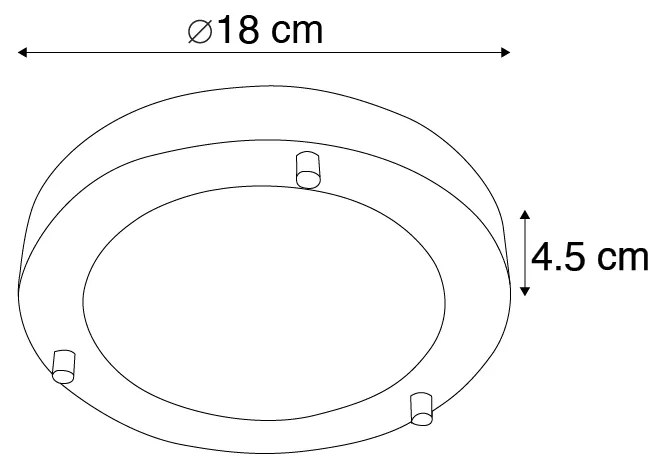Moderní stropní svítidlo ocelové 18 cm IP44 - Yuma