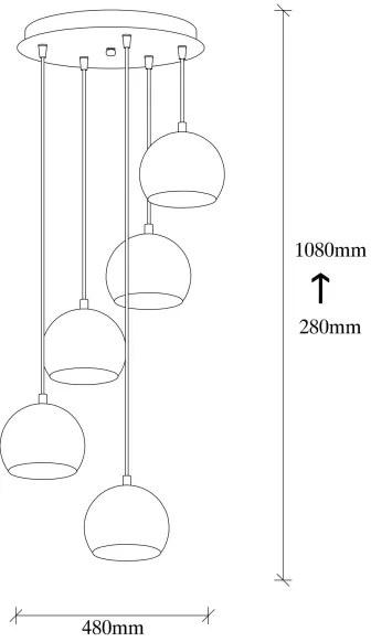 Lustr na lanku SIVANI 5xE27/40W/230V měděná