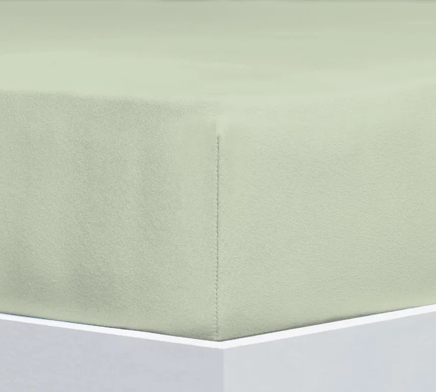 Florella Prostěradlo Solit Jersey Pastell Gruen, 90-100x200 cm