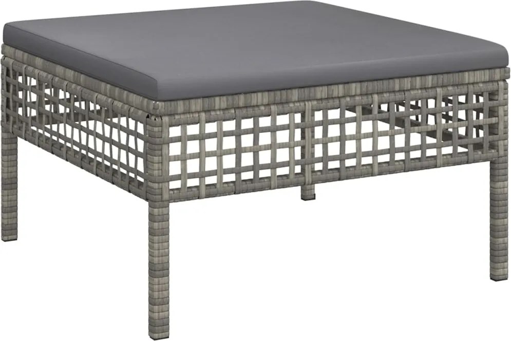 3dílná zahradní sedací souprava s poduškami šedá polyratan 3187473