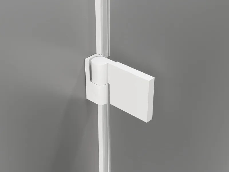 Mexen Lunar-B L, sklápěcí sprchový kout levý 90 x 70 cm, 8mm čiré sklo, bílý profil, 832L-090-070-20-00-L
