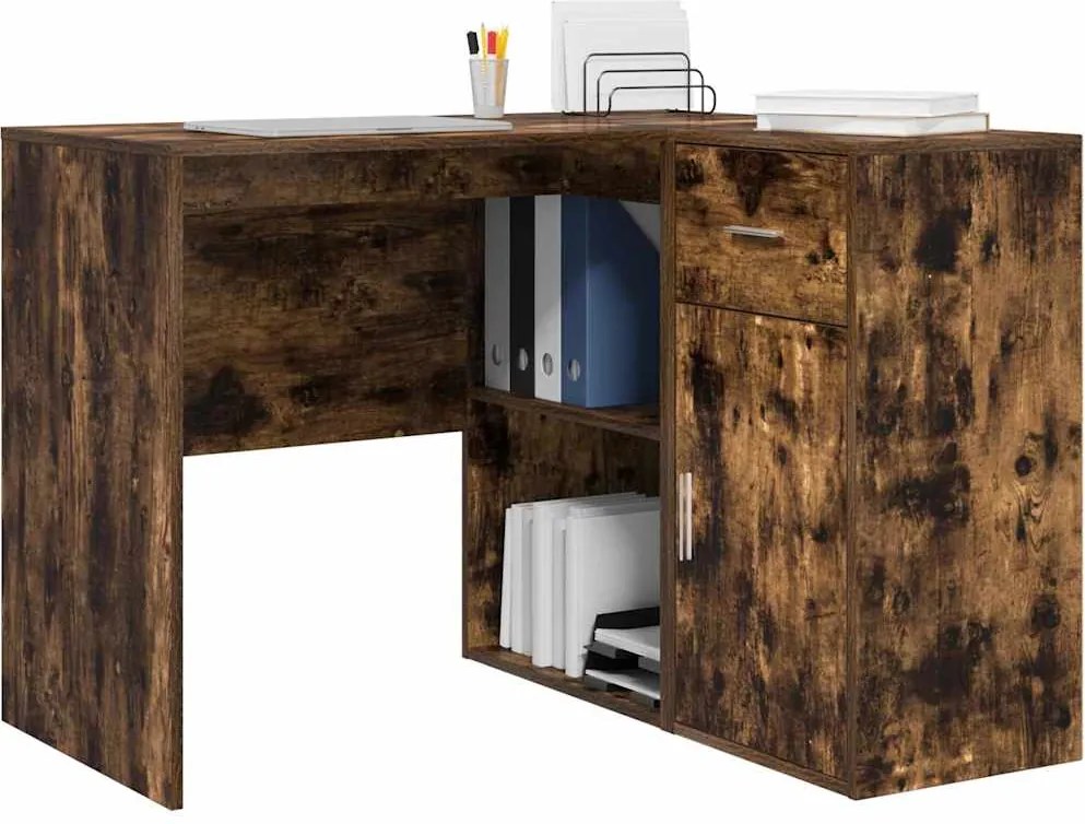 Rohový psací stůl se zásuvkou Kouřový dub 102 x 88 x 75 cm 3337277