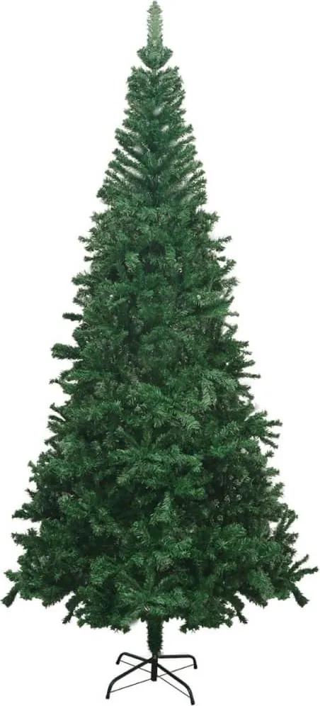 vidaXL Umělý vánoční stromek s LED osvětlením L 240 cm bílý [3077663] Barva: zelená a zlatá