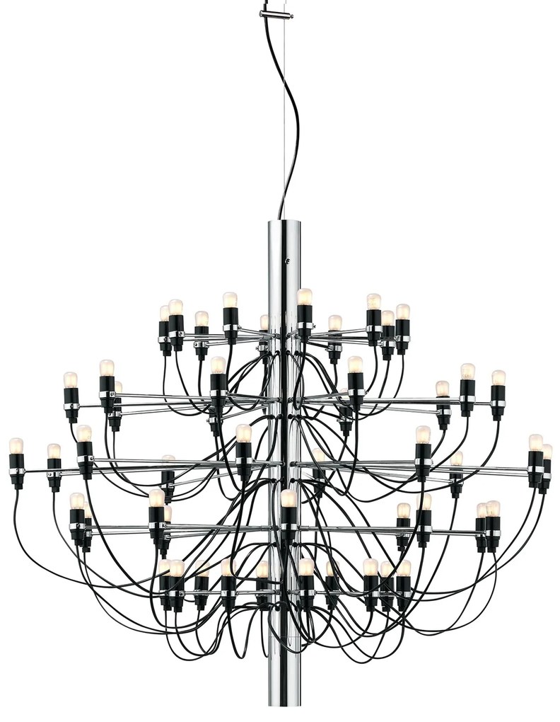 Flos 2097-50, luxusní chromový lustr, 50x15W E14 mléčná, prům. 100cm, výška 88cm