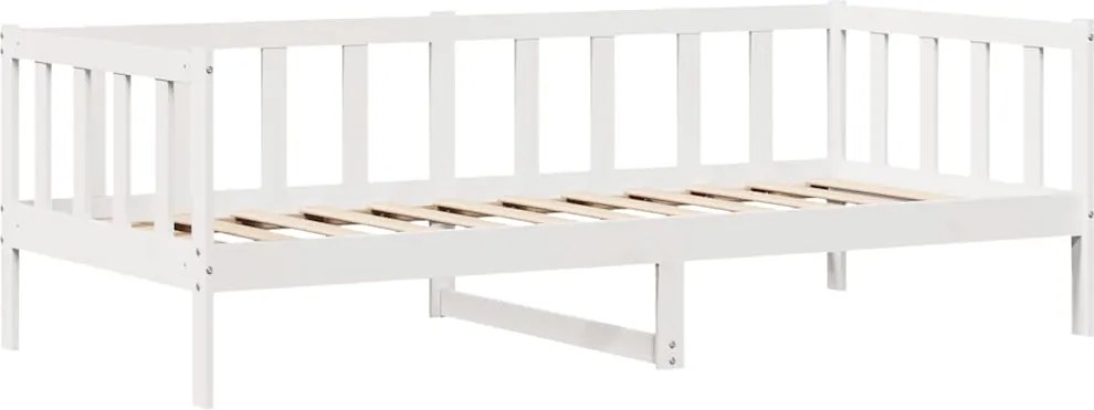 Válenda se zásuvkami bílá 80 x 200 cm masivní borovice 3302076