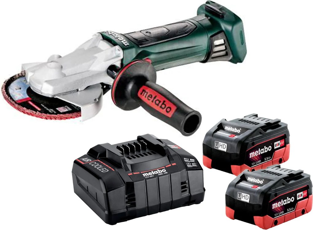 Metabo Aku úhlová bruska, nabíječka, 2 ks bat. - Set 613077850+685190