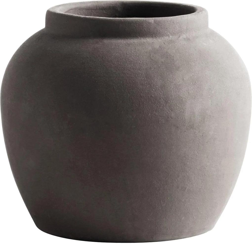 Tine K Home Váza z jílu Smoke Vietnam, hnědá barva, keramika