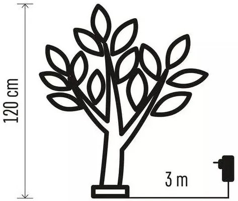 Emos DCTW13 Vánoční LED svítící stromek, 120 cm, venkovní i vnitřní, teplá bílá