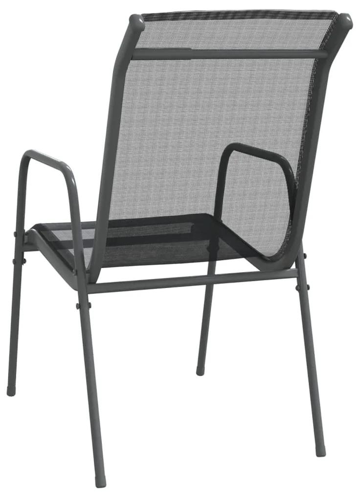 Zahradní židle 4 ks ocel a textilen černé,  316818