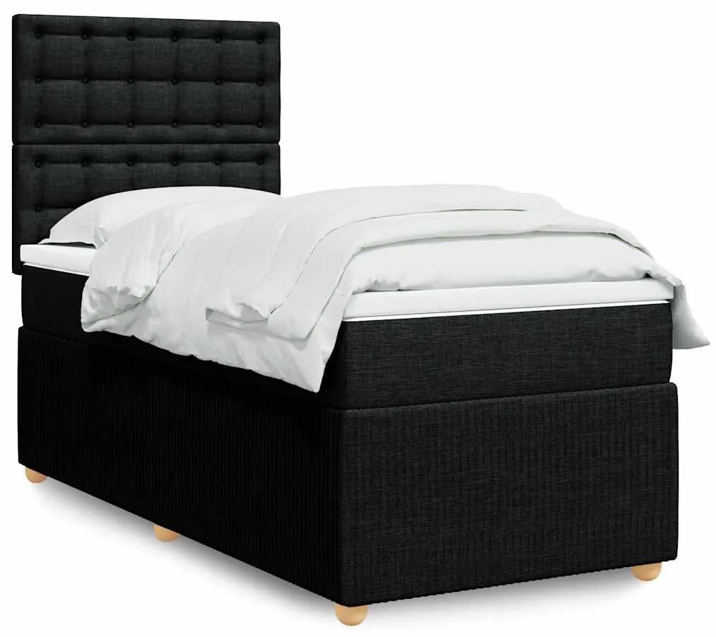 Box spring postel s matrací černá 100 x 200 cm textil 3294283