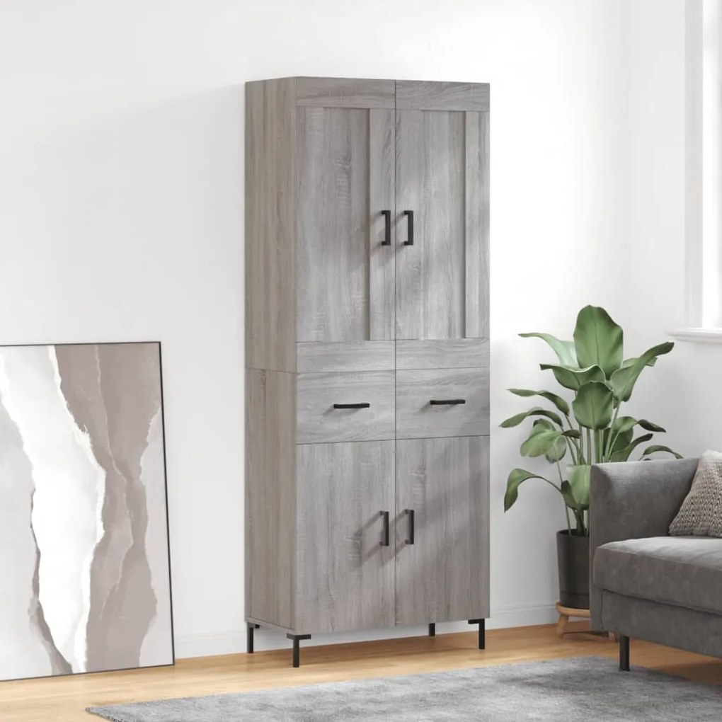 Skříň highboard šedá sonoma 69,5 x 34 x 180 cm kompozitní dřevo 3199879