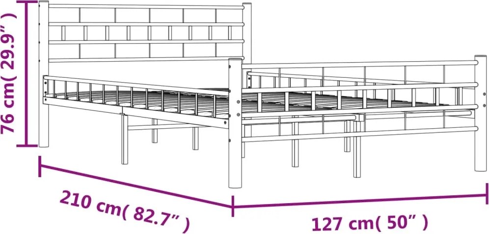 vidaXL Rám postele kovový 120 x 200 cm [285277] Barva: Černá