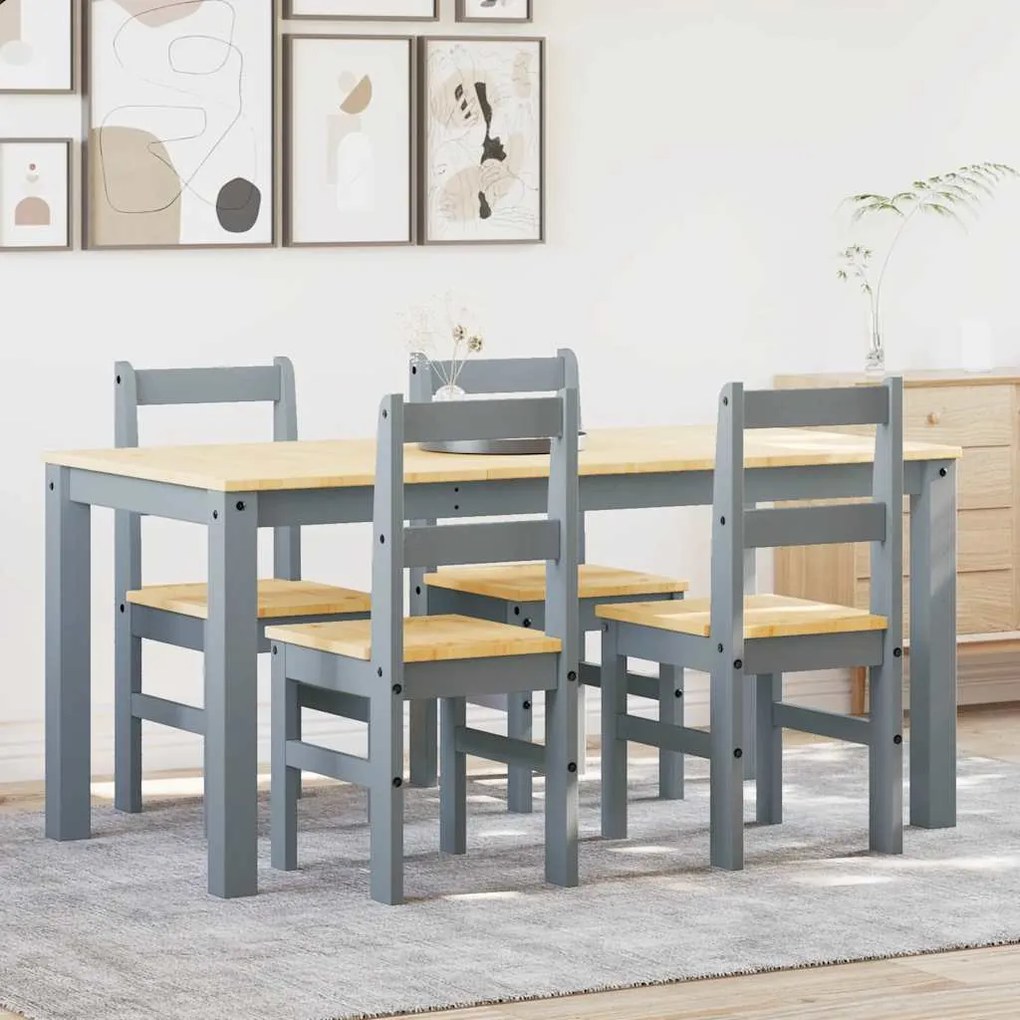 Jídelní set ze 5 kusů PANAMA Grey Borovicový masiv 3345180