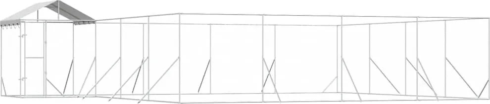 Venkovní psí kotec se střechou stříbrný 10 x 8 x 2,5 m ocel 3190473