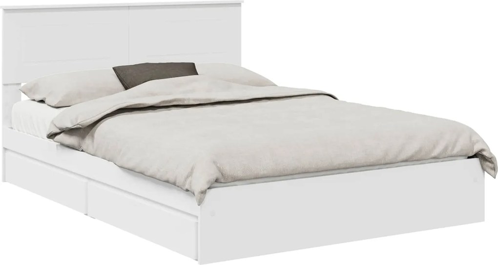 Postel s úložným prostorem Bílá 140 x 190 cm Kompozitní dřevo 3408452