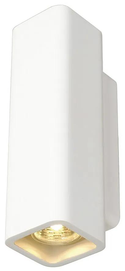 BIG WHITE PLASTRA, nástěnné svítidlo, QPAR51, hranaté, bílá sádra, up/down, max. 35 W 148015