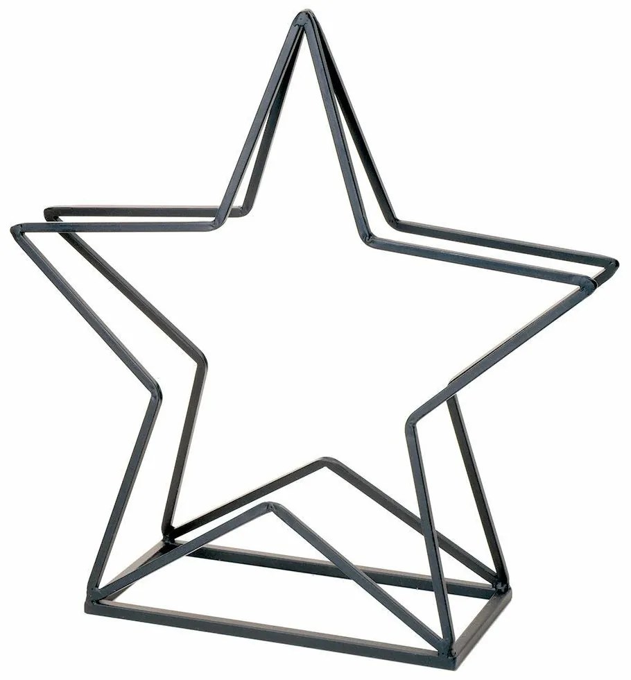 Kovový stojan na dřevo Star, 65x63 cm, černá