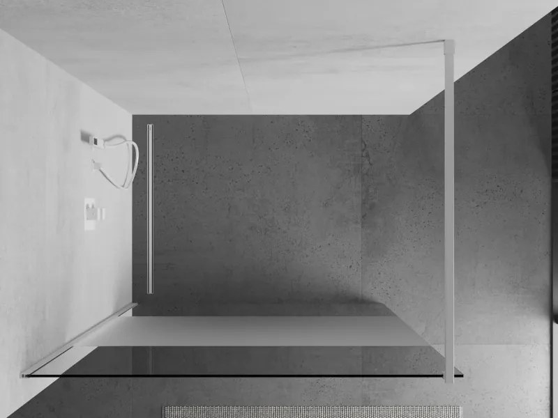 Mexen Kioto, Walk-In sprchová zástěna 80 x 200 cm, 8mm čiré sklo/námraza, bílý profil, 800-080-101-20-35
