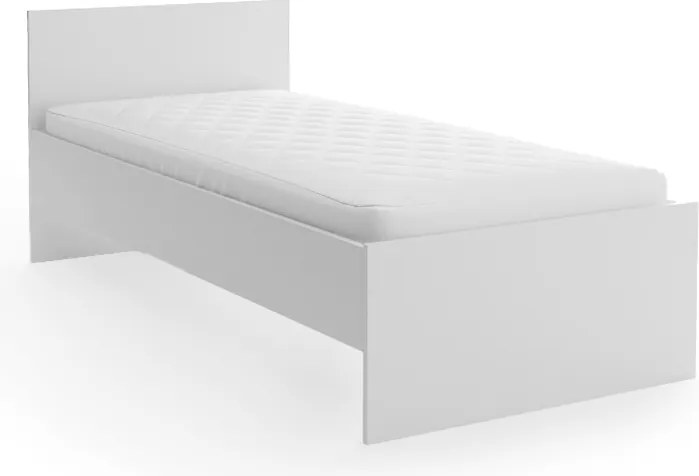 Postel ELISA 90 x 200 cm, bílá Matrace: Matrace Coco Maxi 20 cm, Rošt: S laťkovým roštem