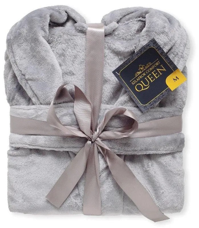 Dámský fleecový župan COMFORT QUEEN vel. XL světle šedý