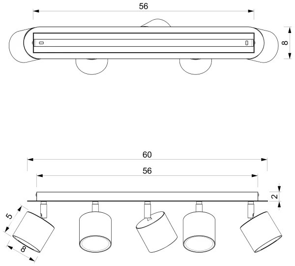Bodové svítidlo DIXIE 5xGX53/11W/230V růžová