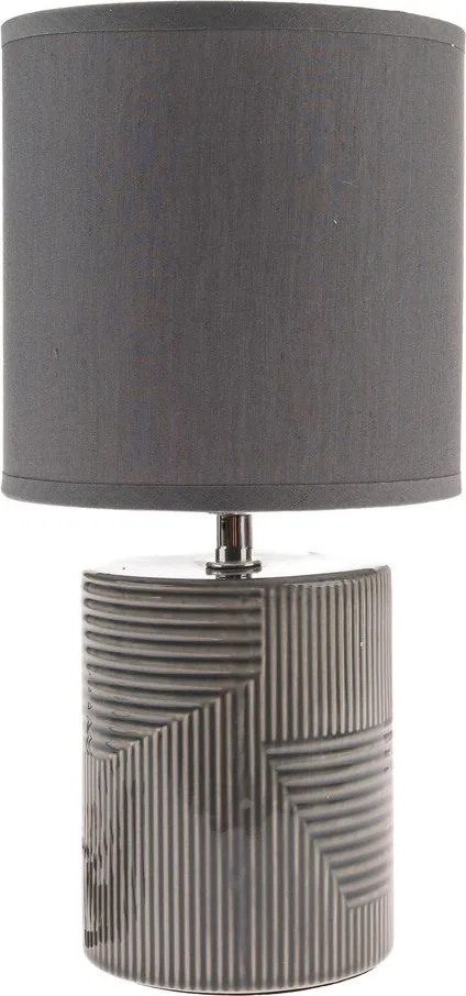 Šedá keramická stolní lampa s textilním stínidlem (výška 32,5 cm) Anita – Dakls
