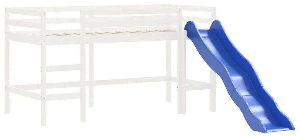 Dětská patrová postel s tunelem bílá a černá 80x200 cm borovice - Default Title
