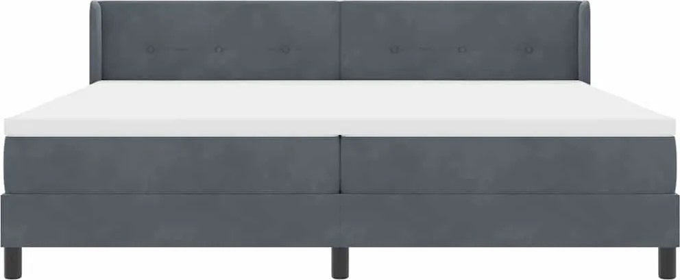 Postel s boxspringem s čelo Tmavě šedá 200 x 200 cm samet 3341487