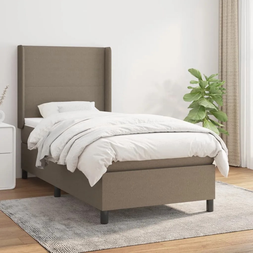 Box spring postel s matrací taupe 90x190 cm textil 3131237