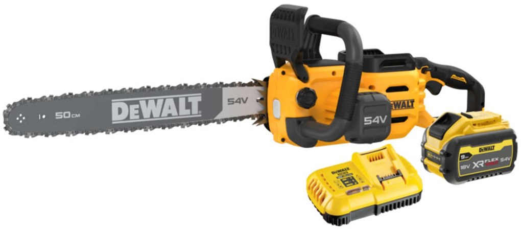 DeWALT - 54V AKU řetězová pila 50 cm, 1x aku 9,0 Ah FLEXVOLT, nabíječka DCMCS575X1