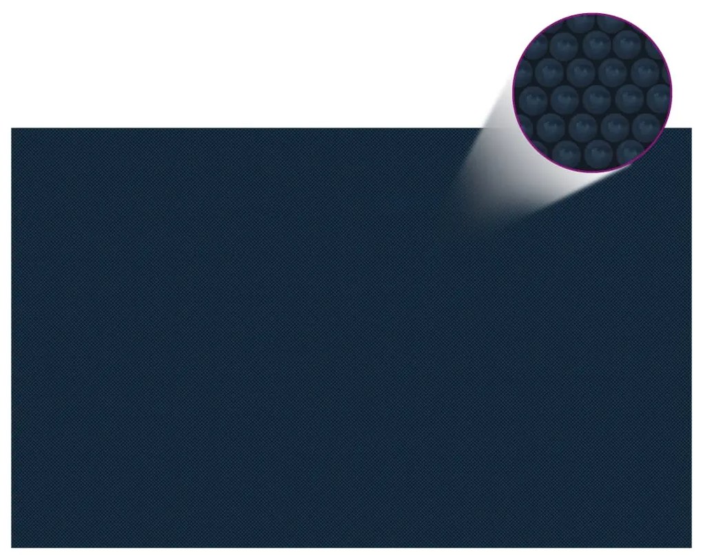 92981 vidaXL Plovoucí PE solární plachta na bazén 260 x 160 cm černo-modrá