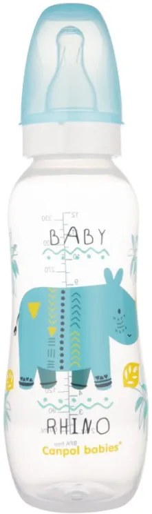 Canpol babies Lahvička s potiskem Rhino 250 ml, modrá