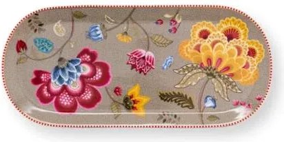 Pip Studio Blooming Tales servírovací tác 33.3 x 15.5 cm, khaki