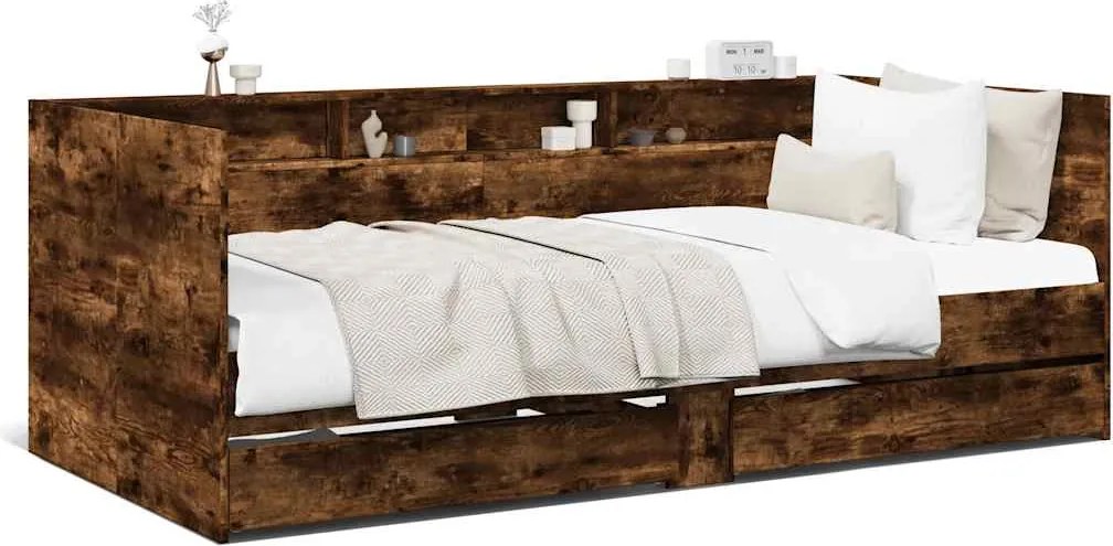 Válenda se zásuvkami bez matrace kouřový dub 75 x 190 cm 3280864