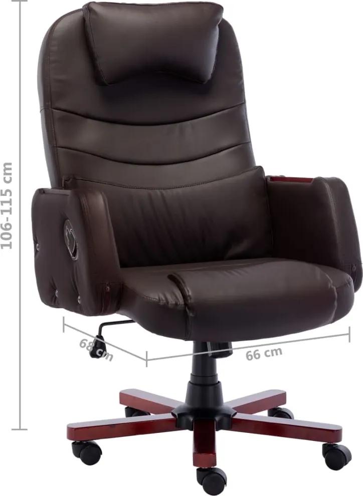 vidaXL Kancelářská židle umělá kůže [20377] Barva: Hnědá