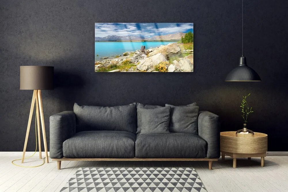 Obraz na skle Moře Skály Krajina 125x50 cm