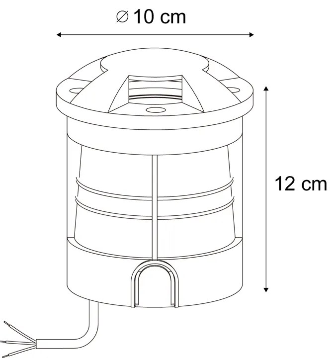 Moderní zemní bodové svítidlo černé GU10 50mm 4-světelný efekt IP65 - Cellar