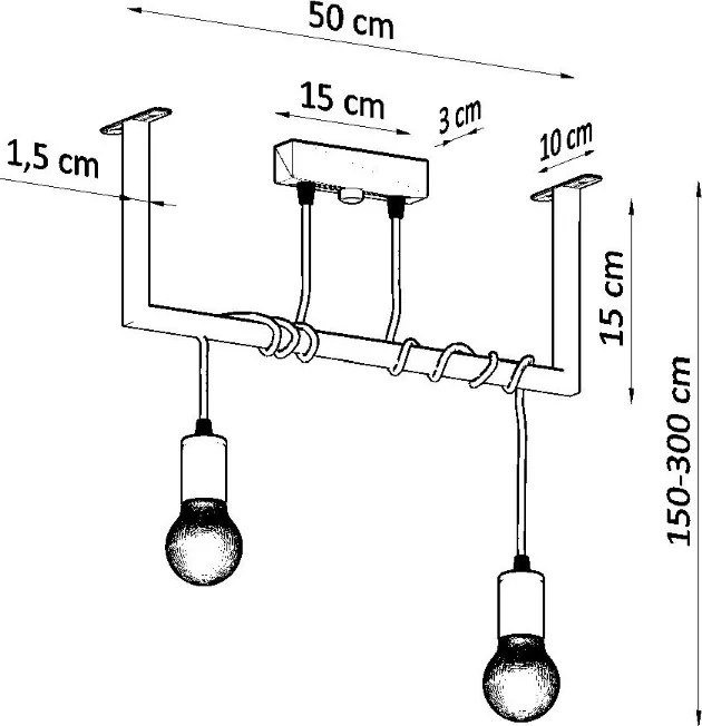 Sollux Lighting Lustr SALAMANCA 2 černý