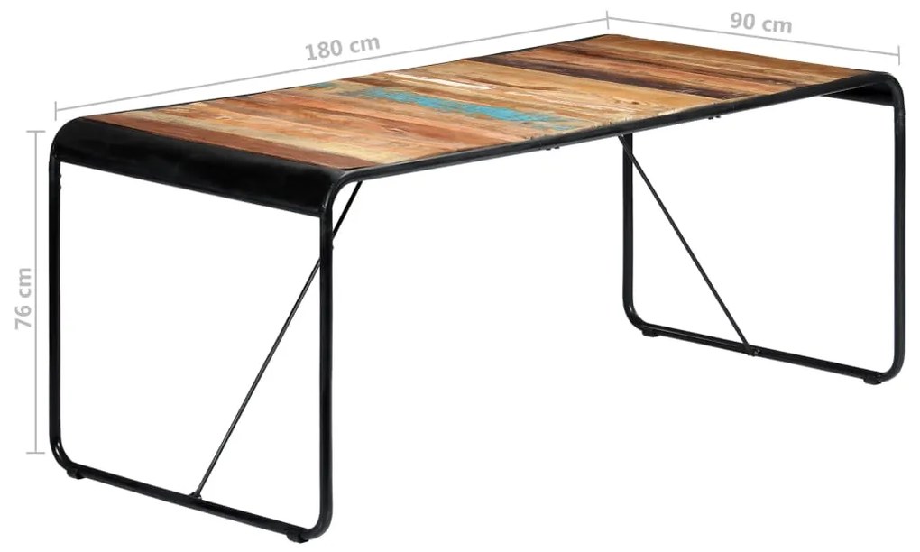 vidaXL Jídelní stůl 180 x 90 x 76 cm masivní recyklované dřevo