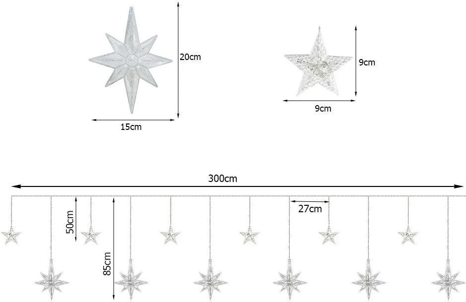 Verk Group Světla girlandy hvězdy světlo opona 138 vedl