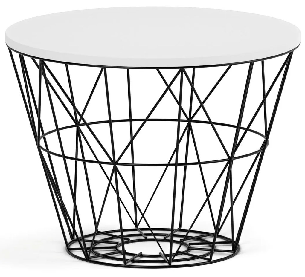Kulatý konferenční stolek STILO, průměr 60 cm, bílá