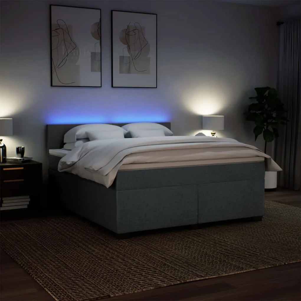 Box spring postel s matrací tmavě šedá 180x200 cm textil 3288261