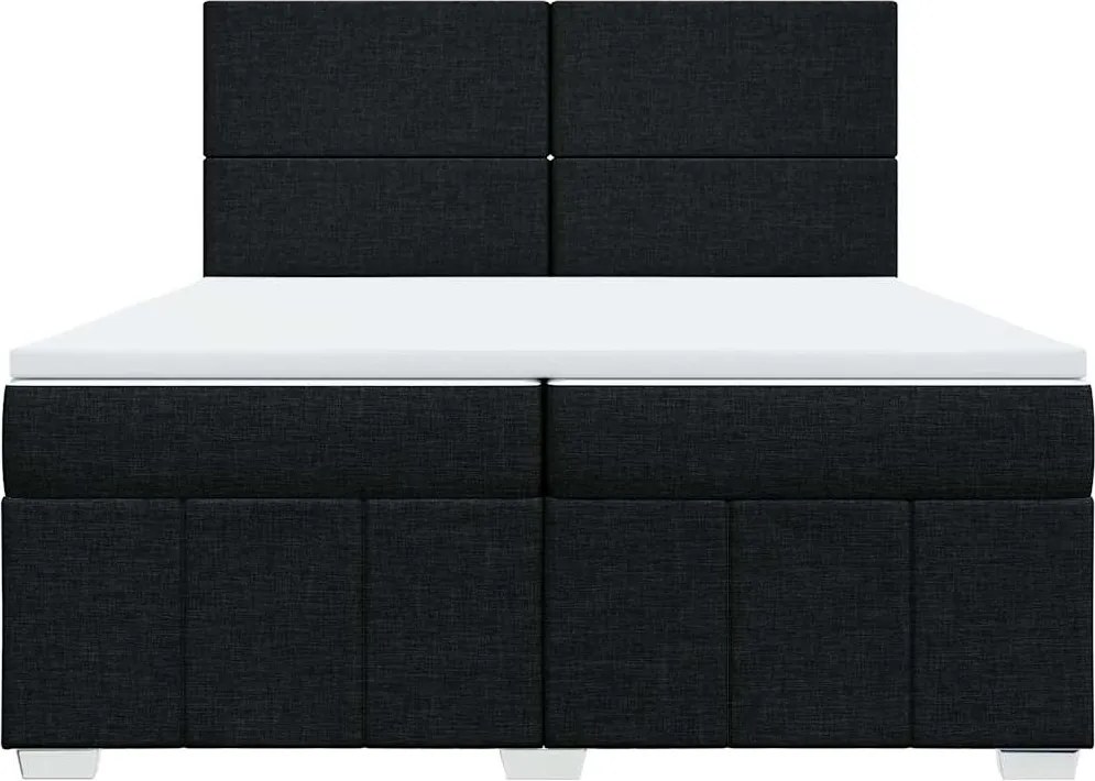 Box spring postel s matrací černá 200x200 cm textil 3294070