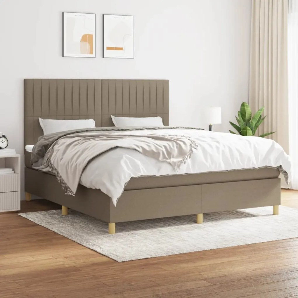 Box spring postel s matrací taupe 180x200 cm textil 3142517