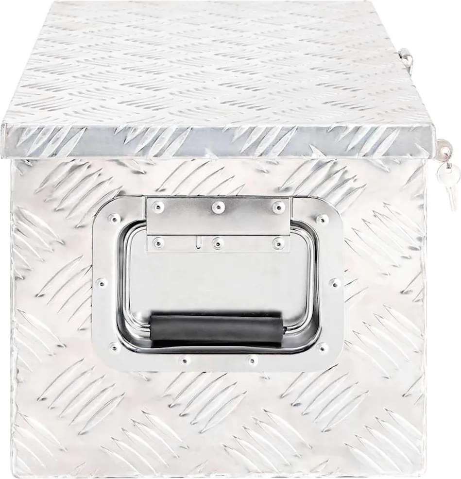 Úložný box stříbrný 70 x 31 x 27 cm hliník 152250