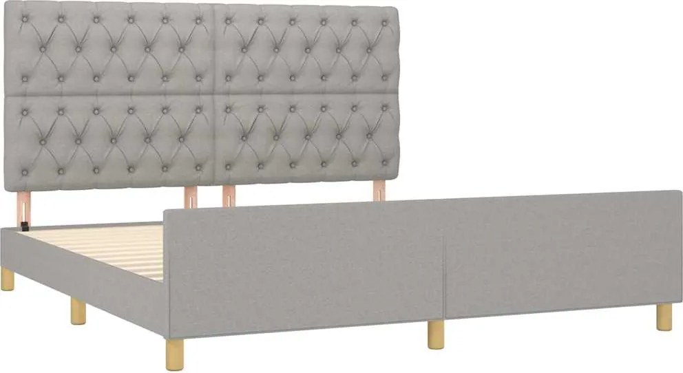 Rám postele bez matrace světle šedý 160 x 200 cm textil 3125308